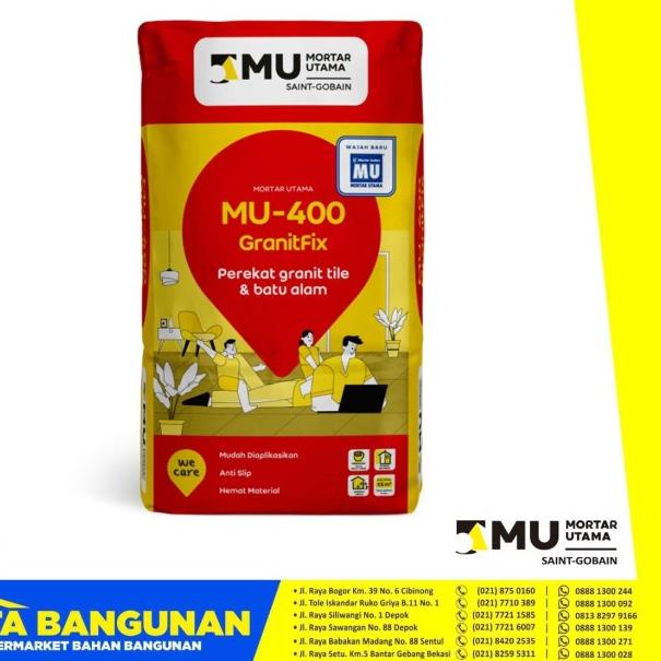 Jual MU 400 PEREKAT GRANITE TILE & BATU ALAM 25KG | Shopee Indonesia