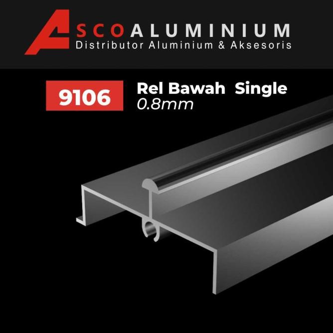 Jual Aluminium Rel Bawah Single Profile 9106 Sliding Door | Shopee ...