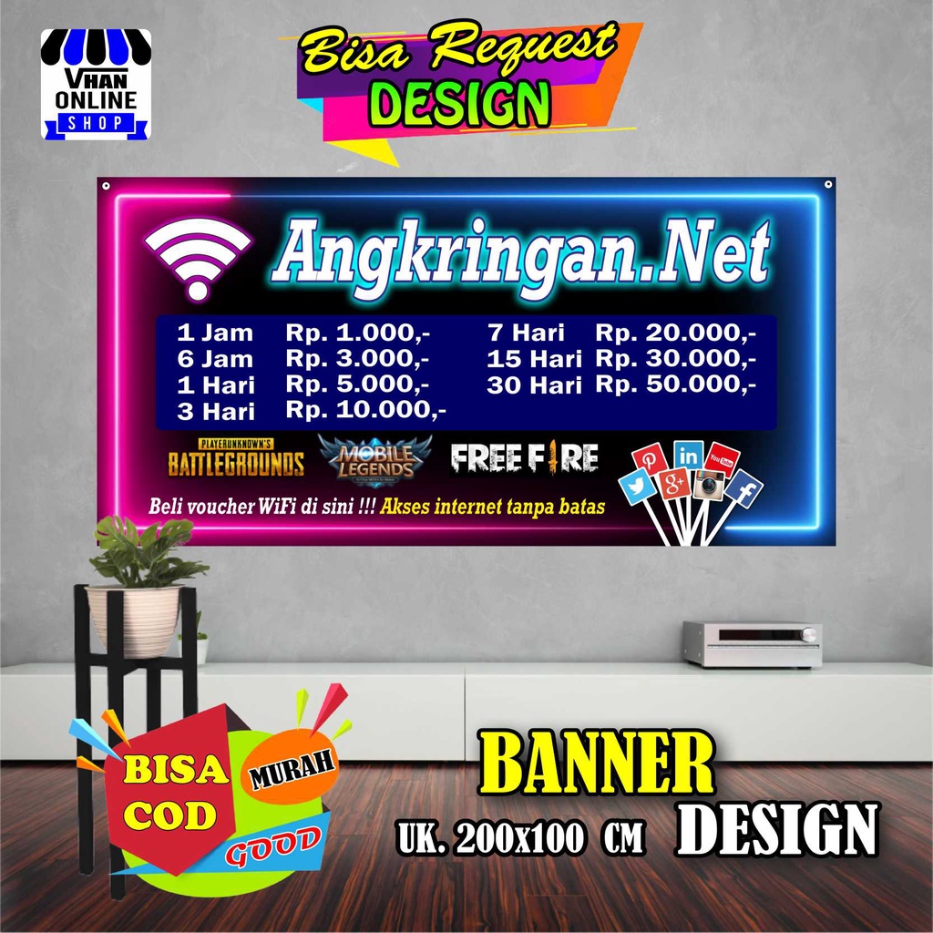 Jual Spanduk Banner Backdrop Konter Wifi, Hotspot, Tarif Harga, Murah ...