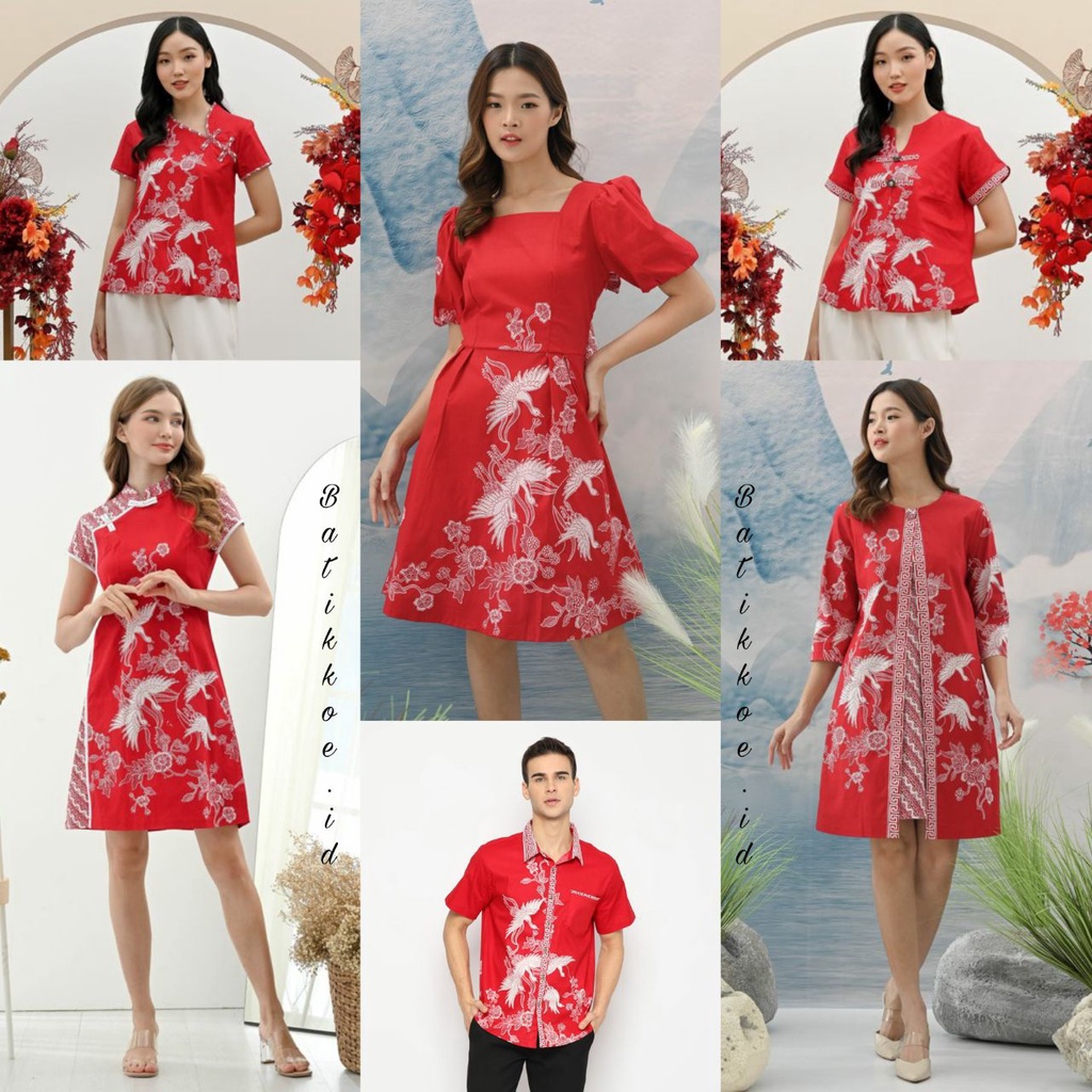 Jual UT Red Series - Batik Couple Family Series / Seragam Batik Modern ...