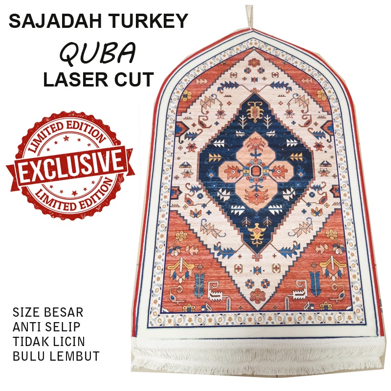 Jual Sajadah Turkey Anti selip QUBA Laser cut Bulu Tidak Licin - Oleh ...