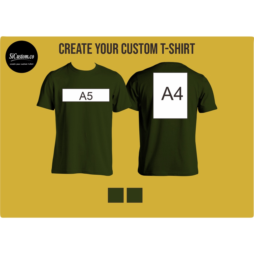 Jual Baju Kaos Sablon Custom Desain Sendiri Nama Kata Tulisan Foto Gambar Logo A5 + A4 | Shopee ...