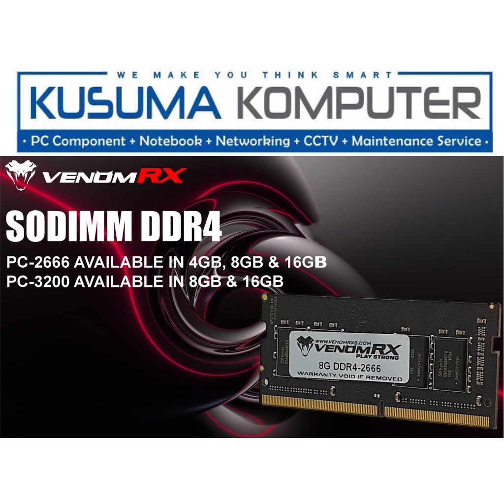 Jual Venomrx Ram Sodimm 16GB 1x16 DDR4 2666 Ram Laptop | Shopee Indonesia