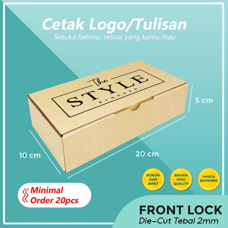 Jual (+SABLON) Kardus Paking Custom Bebas Desain Uk. 20x10x5 cm / Dus ...