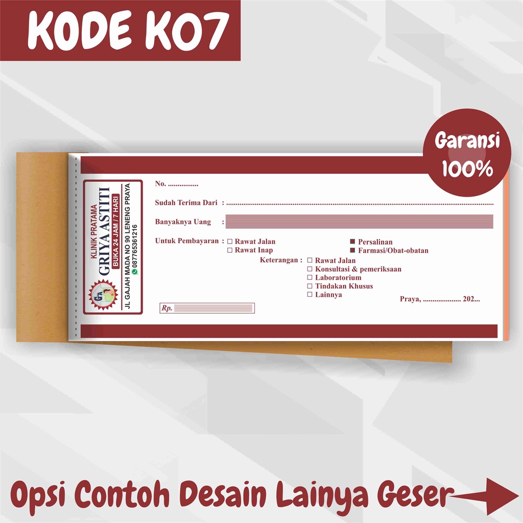 Jual CETAK KWITANSI PEMBAYARAN CUSTOM 1 PLAY 2 PLAY, UKURAN 21 X8 CM ...
