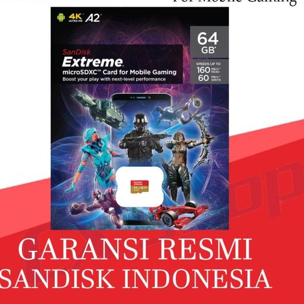Jual SanDisk Extreme 64GB A2 160MB/s MicroSD Card for Mobile Gaming | Shopee Indonesia