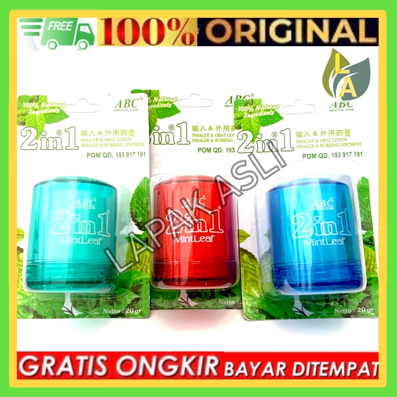 Jual ABC Menthol Cone 2 in 1 ( 100% Alami ) - Inhaler & Obat Gosok ...