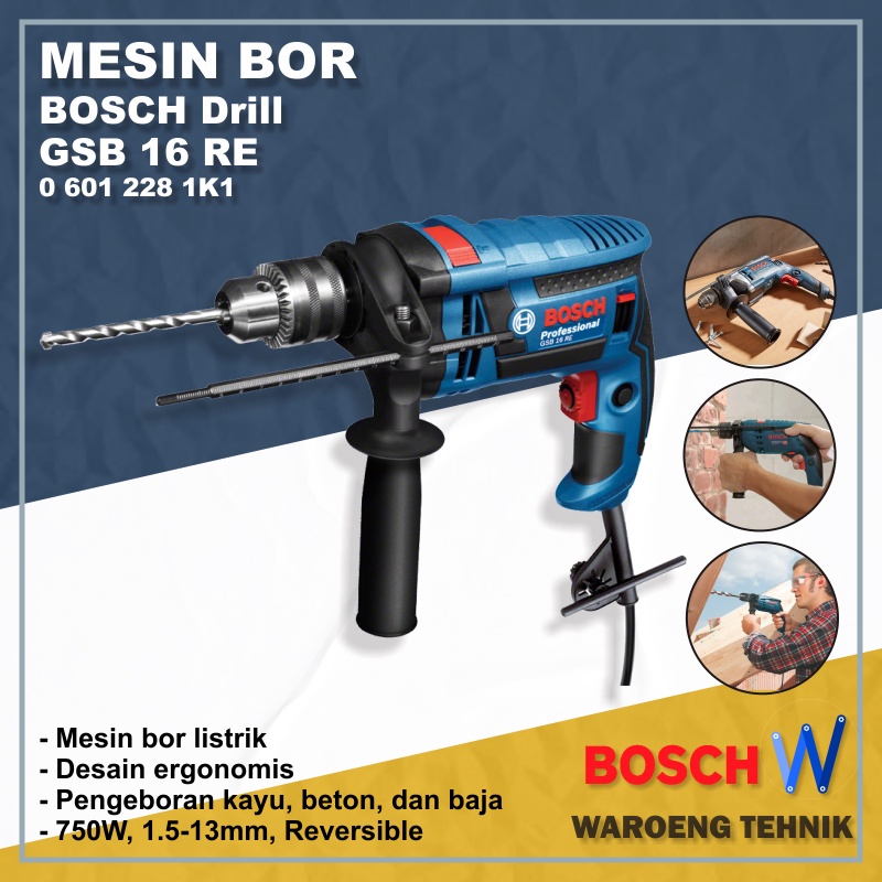 Jual BOSCH GSB 16 RE - Mesin Bor Tembok [Impact Drill] 06012281K1 ...