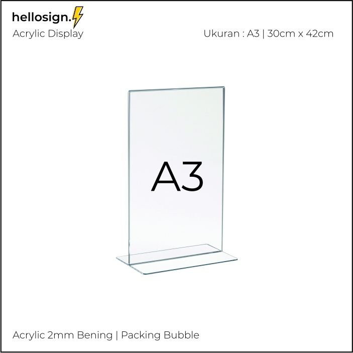 Jual Akrilik Display A3 | Tempat Brosur A3 | Acrylic Tent Card Holder ...