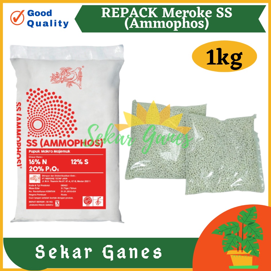 Jual PROMO PUPUK MEROKE SS AMMOPHOS 1 KG KEMASAN REPACK AMMONIUM ...