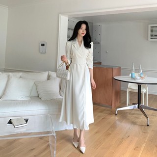 Jual Bian Dress Korean Simple Basic Polos Dinner Casual Gaun Formal ...