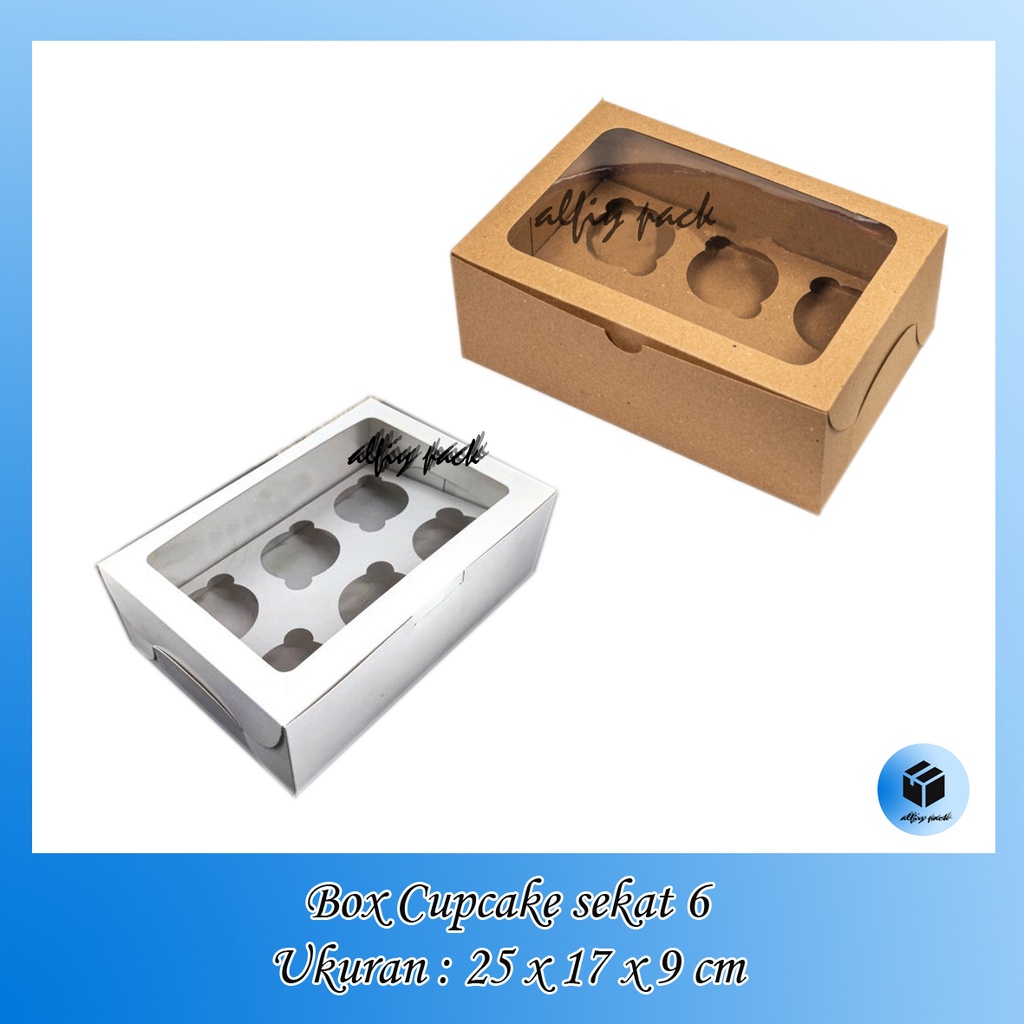 Jual 1pack isi 10pcs BOX CUPCAKE UKURAN 25x17x9 CM DAN SEKAT ISI 6 ...