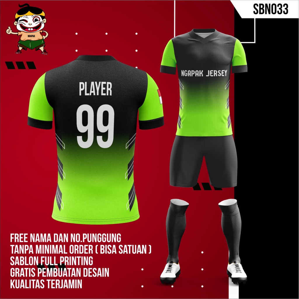 Jual Jersey Custom Bola Full Printing / Jersey Futsal SBN033 / Gratis ...