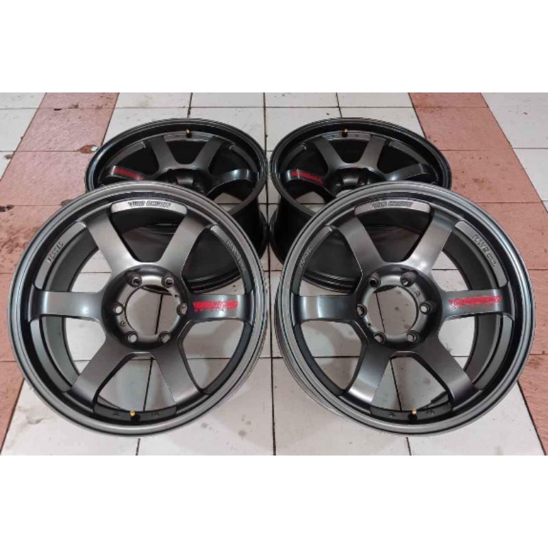 Jual Velg Mobil Bekas Te37 Rays Ring 18x9 Pcd 6x139,7 grey Buat Pajero Fortuner Ford Ranger ...