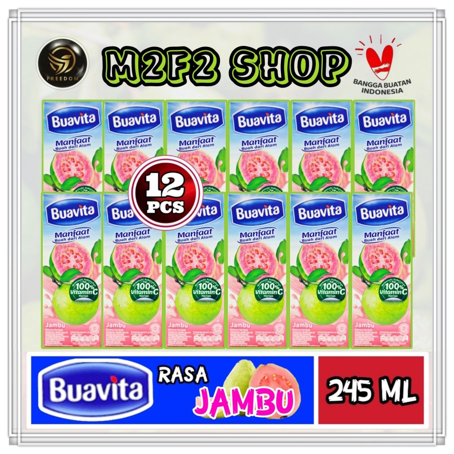 Jual Jus Buavita Rasa Jambu Kotak | Juice Guava - 245 ml (Kemasan 12 Pcs) | Shopee Indonesia