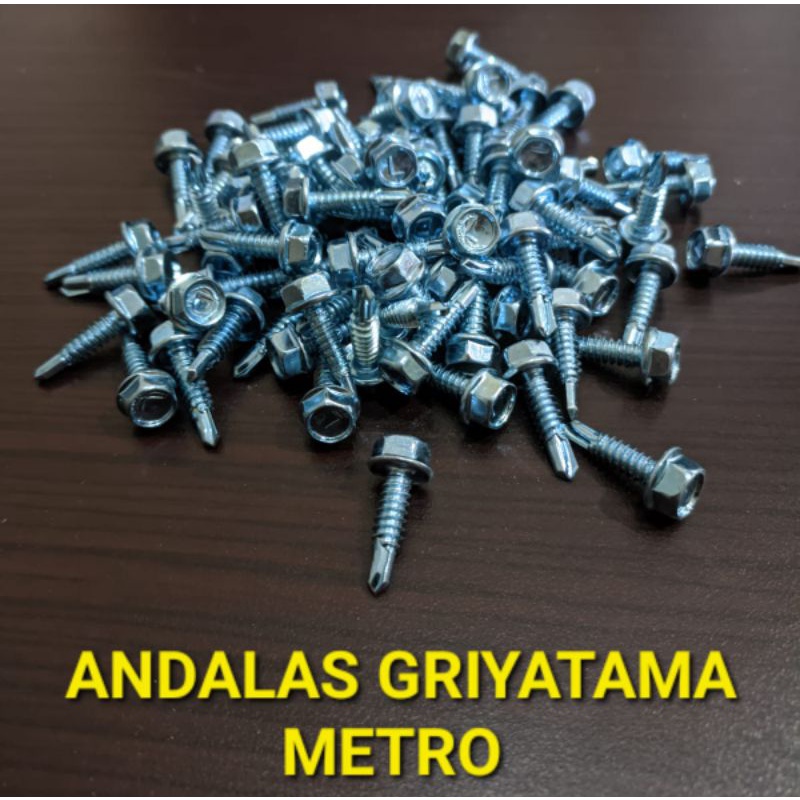 Jual 100pcs baut driling 8x13, baut galvalum, baut baja ringan, baut ...