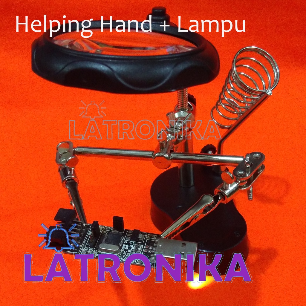 Jual Helping Hand Lampu Solder Stand Penjepit PCB Jepit PCB Kaca ...
