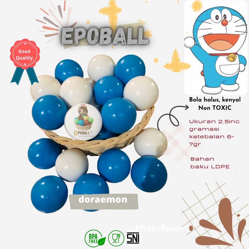 Jual epoball mandi bola warna doraemon isi 100 | Shopee Indonesia