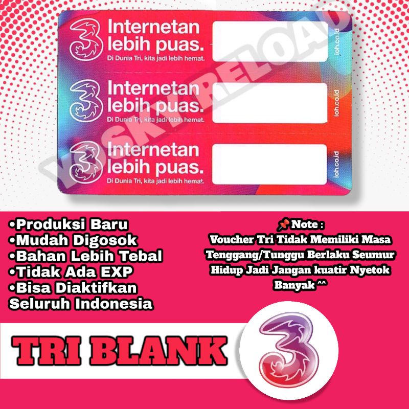 Jual VOUCHER KOSONG TRI VOUCHER BLANK TRI | Shopee Indonesia