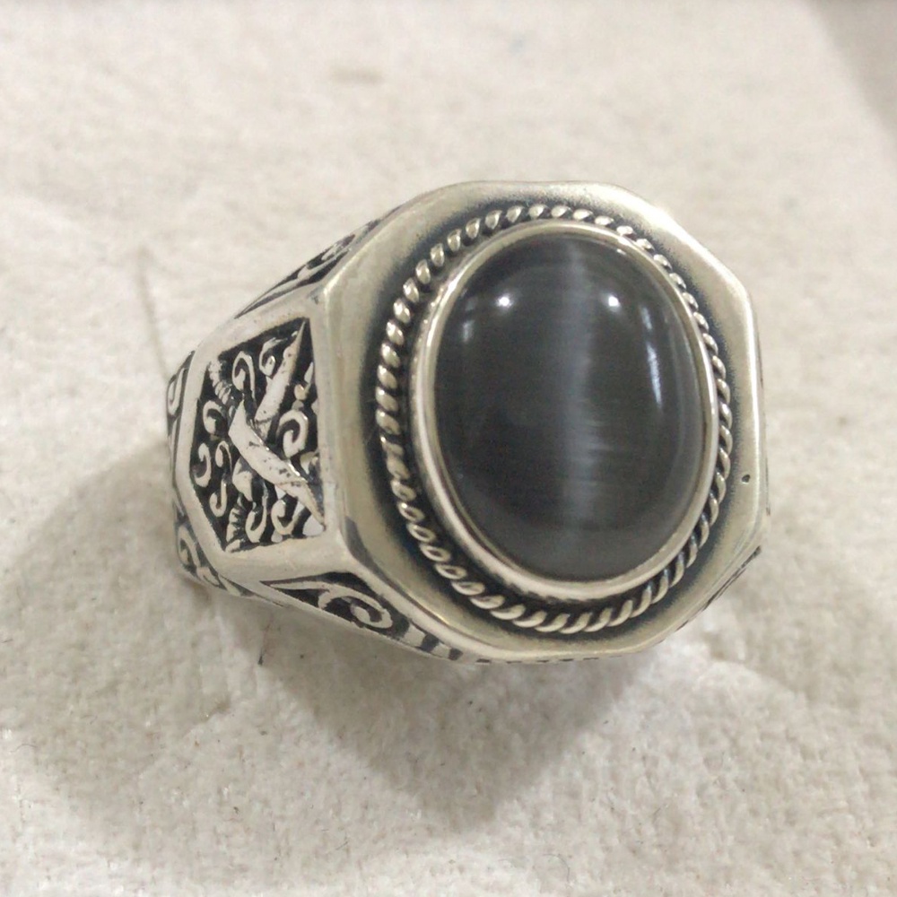 Jual Cincin Ring Perak Silver Bali Asli 925 Ukir Segi delapan Batu ...