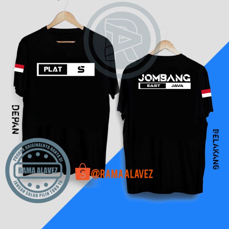 Jual KAOS ORIGINAL PREMIUM DESAIN TULISAN PLAT S JOMBANG EAST JAVA ...