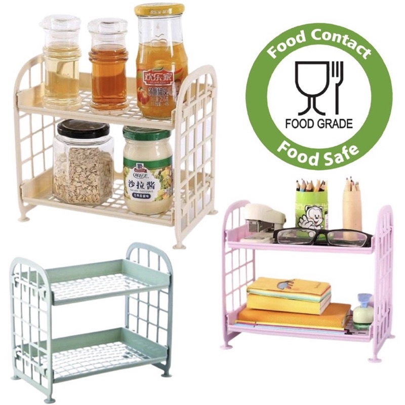Jual Rak Jaring Plastik Susun 2 Rack Jaring Mini Dapur Dinding Kamar ...