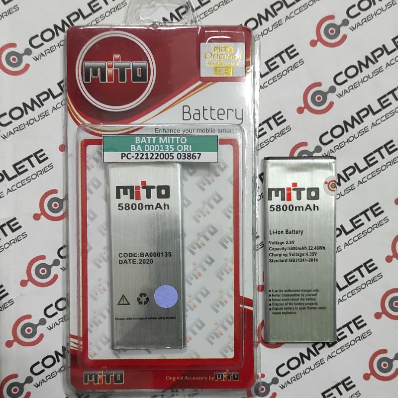 Jual BATERAI MITO BA-000135 | BATT MITO BA000135 ORIGINAL | Shopee Indonesia