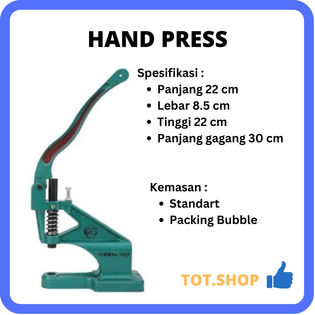 Jual Hand Press Mesin Press Tangan Kancing Paku, Centang, Mata Ayam ...