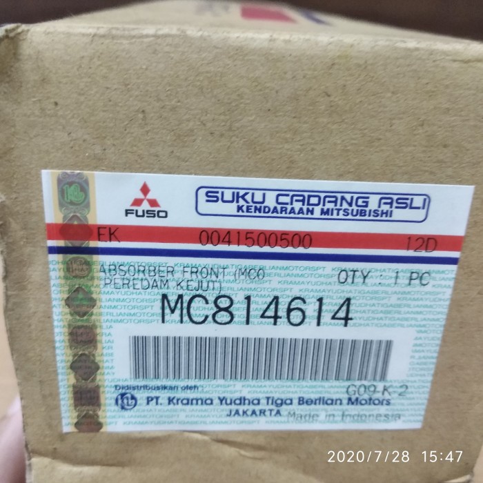 Jual SHOCK ABSORBER DEPAN FUSO 190/220 PS - MC814614/MC091947 ...
