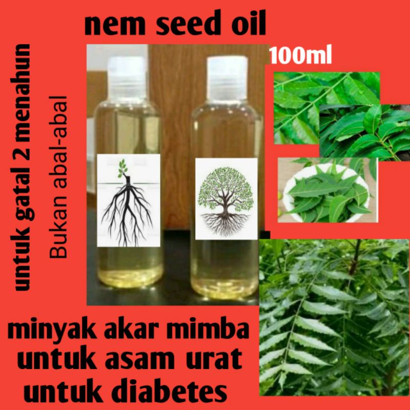 Jual NEM SED OIL/MINYAK URUT AKAR MIMBA DIABETES 100ML | Shopee Indonesia