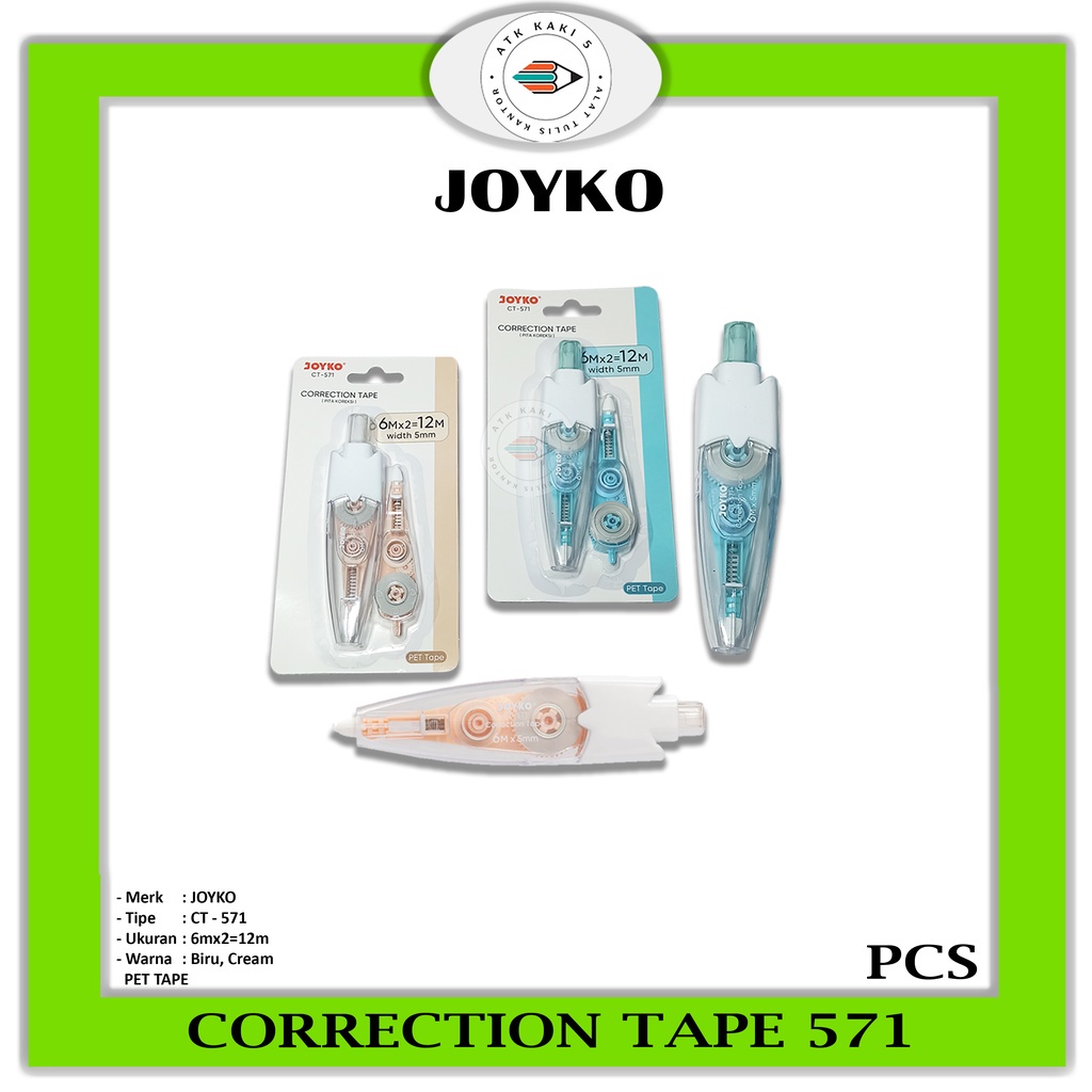 Jual JOYKO - Pita Koreksi Correction Tape CT-571 12m x 5mm - Pcs ...