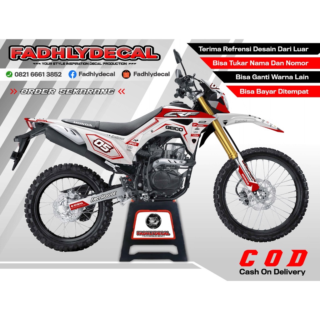 Jual decal crf 150 l full body WHITE EDITION 1 ( PUTIH Merah ) dengan ...