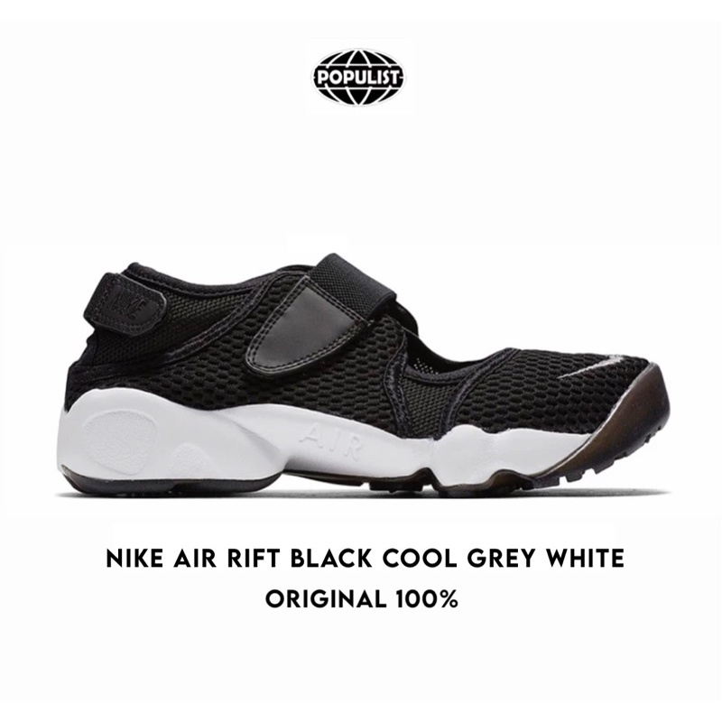 Jual Nike Air Rift Black Cool Grey White 100% Original Resmi | Shopee ...