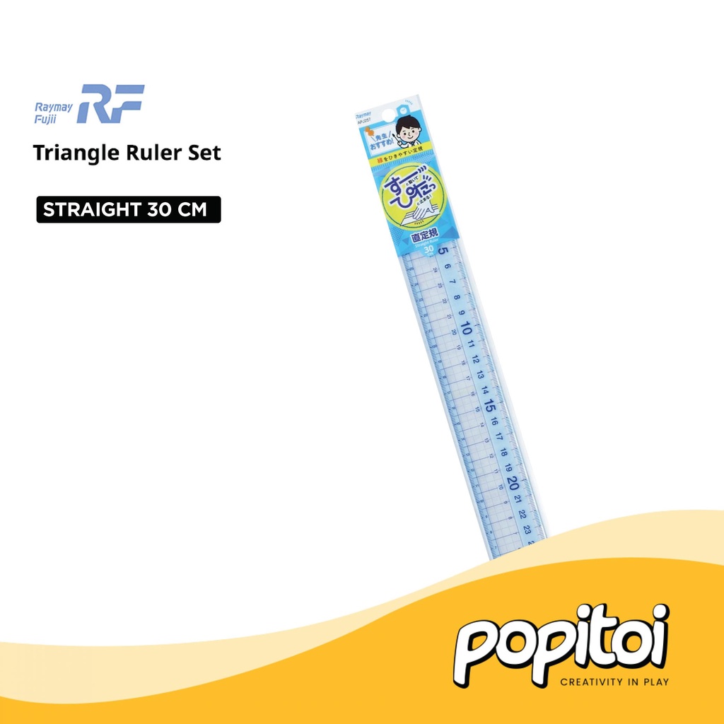 Jual Raymay Basic Ruler Set Straight Grid 15 18 30 cm Triangle Protractor Busur Penggaris ...
