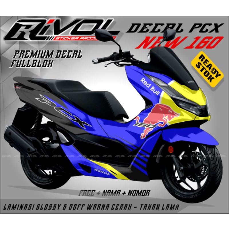 Jual Decal Sticker Motor Honda Pcx 160 New Full Body Motif red bull ...