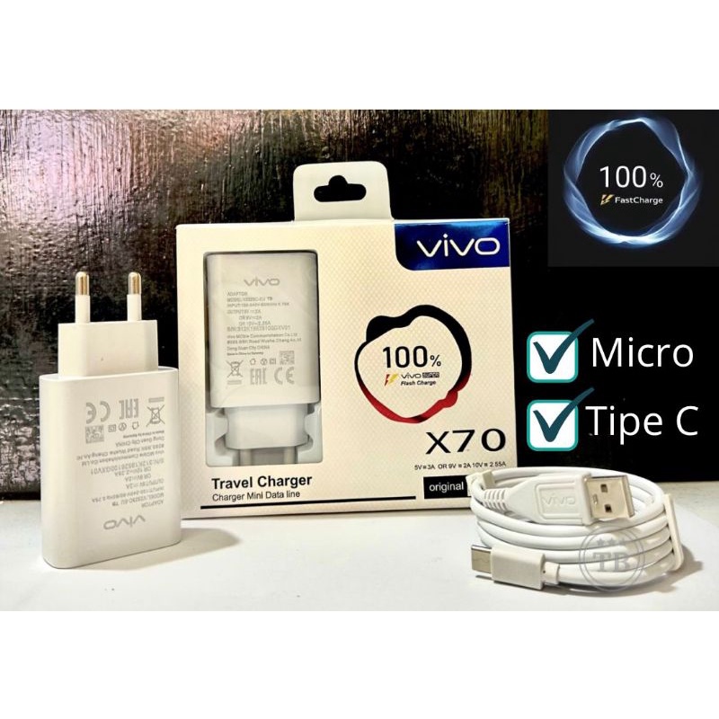 Jual TC Charger Casan Vivo Model X70 Fast Charging ORI 100% Y12s/Y20 ...
