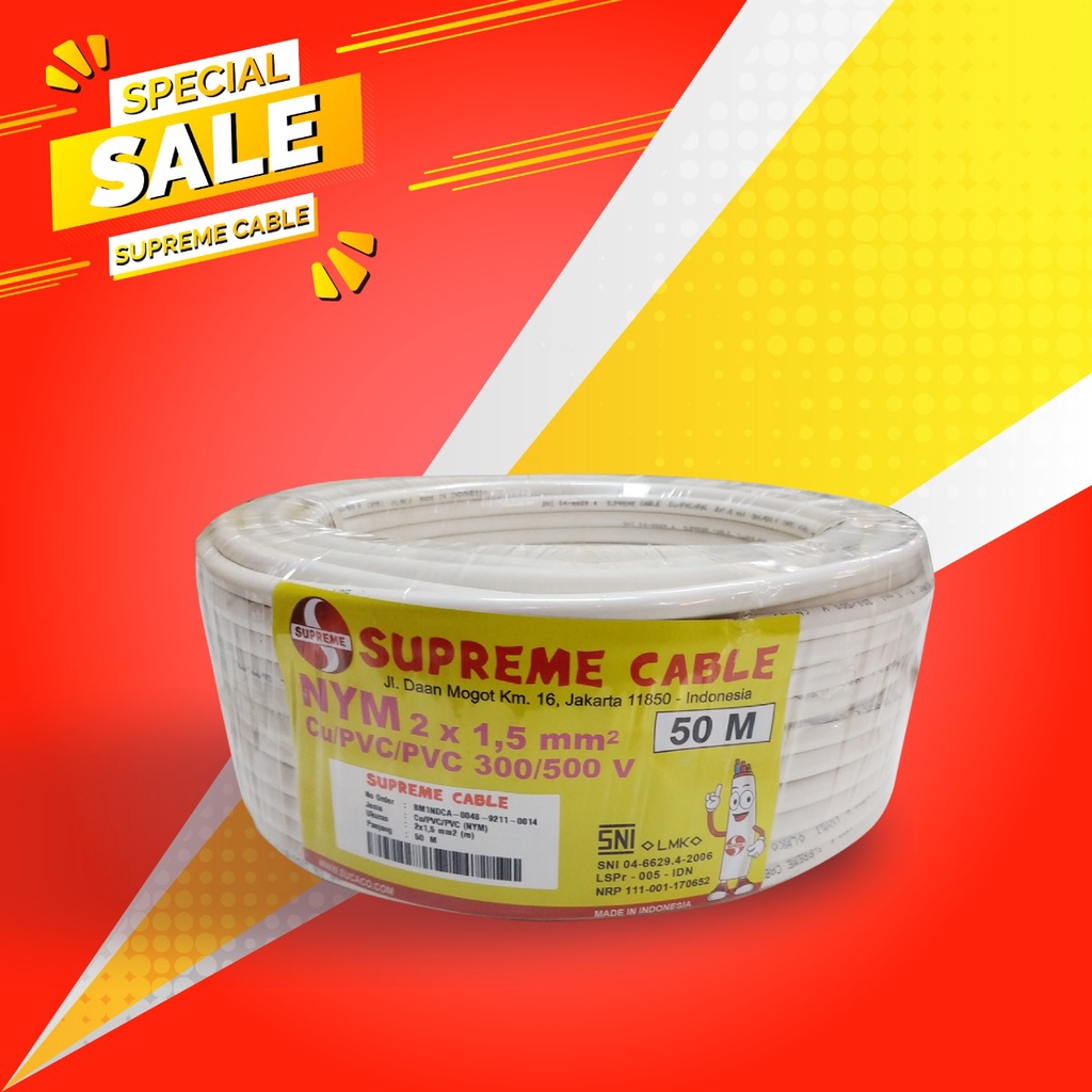 Jual Kabel SUPREME NYM 2x1.5 mm2 50 Meter | Shopee Indonesia