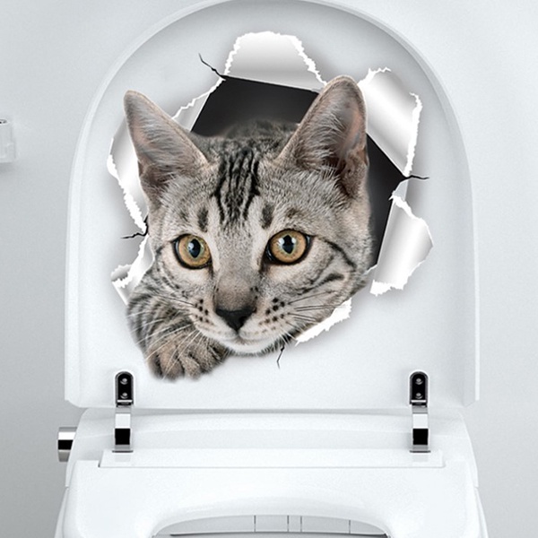 Jual stiker tembok kucing 3d cat decorative wall stickers aar014 (3g1 ...