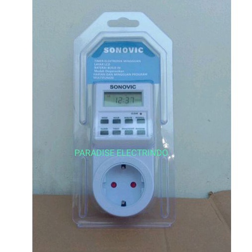 Jual STOP KONTAK TIMER DIGITAL LISTRIK OTOMATIS SONOVIC | Shopee Indonesia