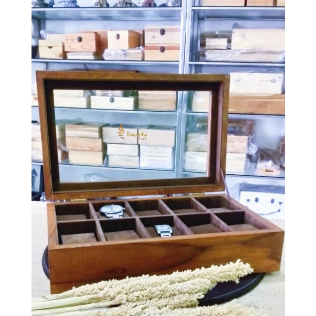 Jual Tempat jam tangan isi 10 kaca jati | Shopee Indonesia