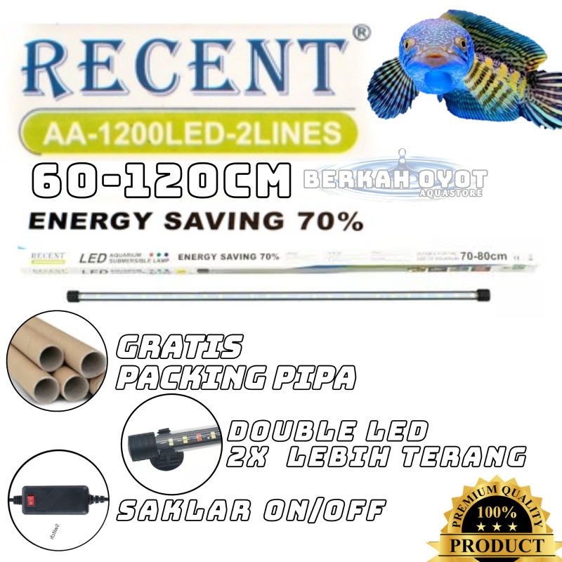 Jual LAMPU LED CELUP AQUARIUM 60-70-80-90-100-120CM RECENT AA ( DOUBLE ...