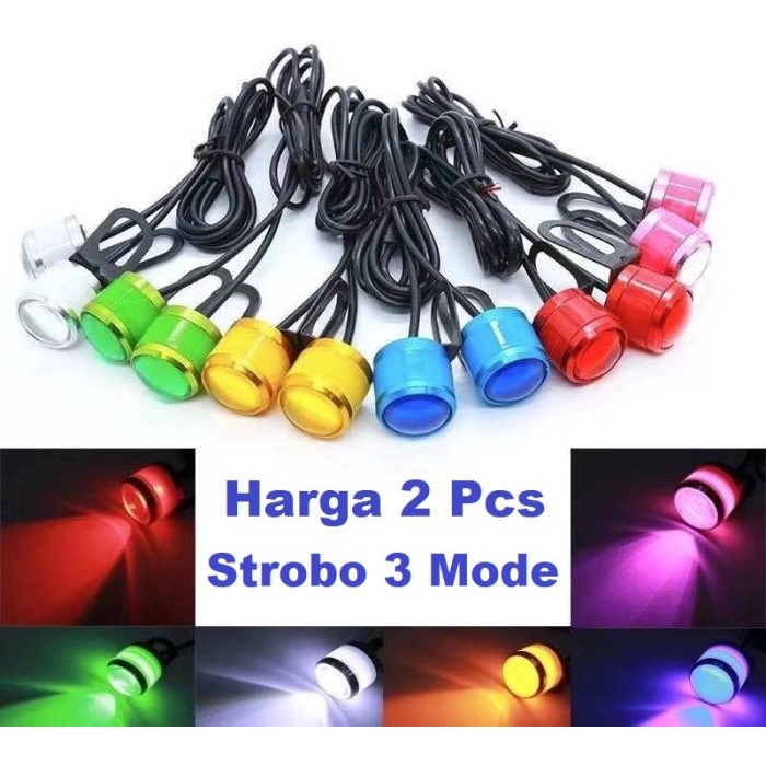 Jual Lampu LED Eagle Eyes Mata Elang Strobo Flash Panoramic Motor Mobil | Shopee Indonesia