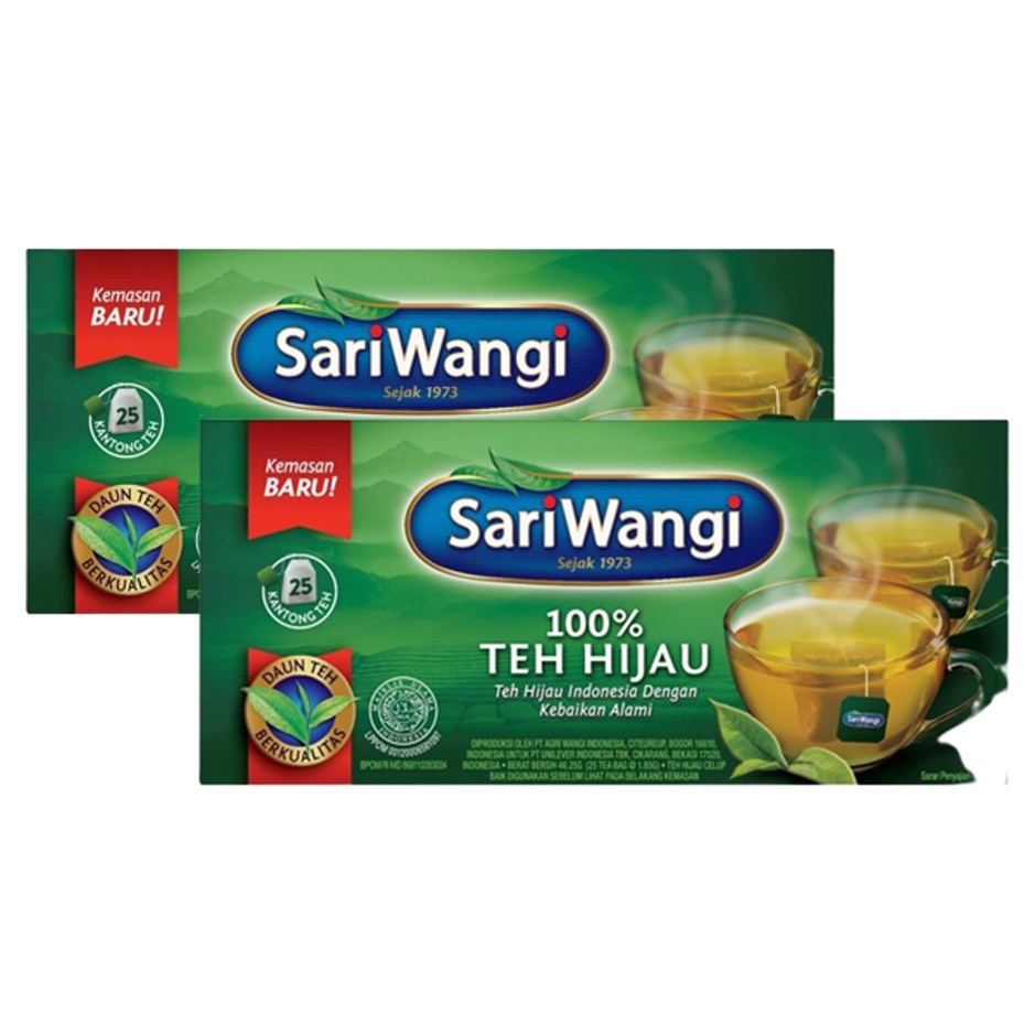 Jual Sariwangi Teh Hijau 25 Teh Celup x 2 | Shopee Indonesia
