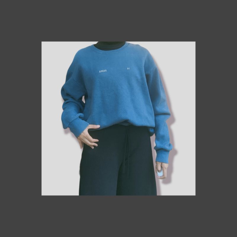 Jual Thrift crewneck preloved bekas warna biru SECOND kaos sweater ...