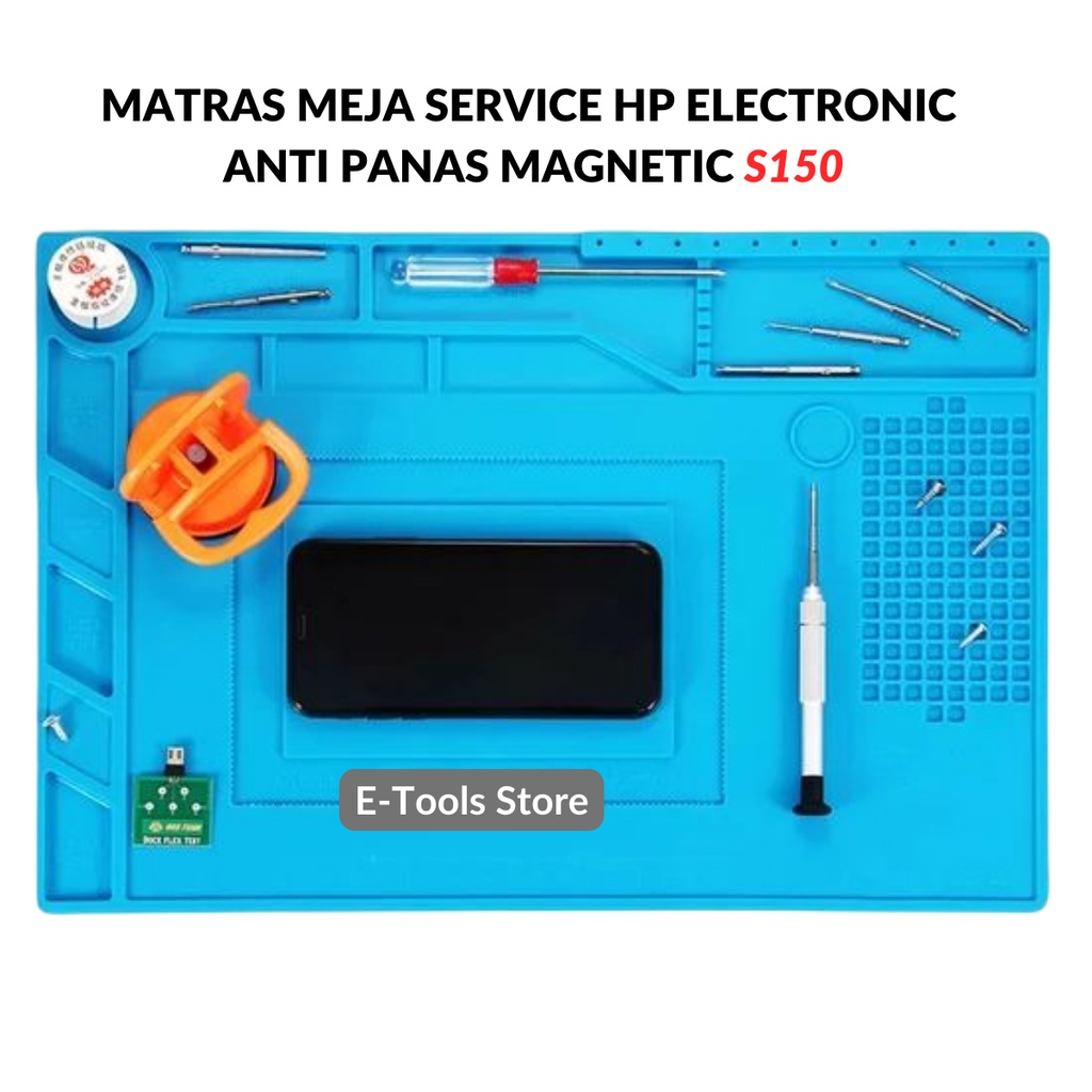 Jual Alas Service Hp Dan Elektronik Anti Panas Bahan Silikon S-150 Biru ...