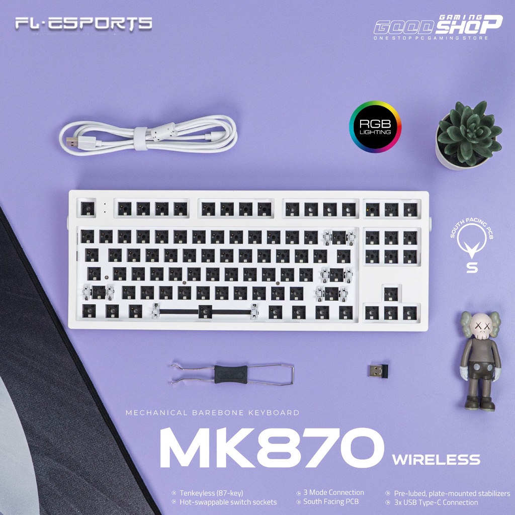 Jual FL Esports MK870 Southfacing Mechanical Barebone Keyboard WIreless | Shopee Indonesia