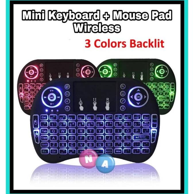 Jual Mini Keyboard Touch Pad Wireless Backlit Multimedia Remote ...