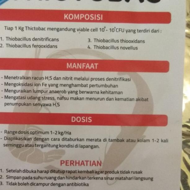 Jual Jual Produk Probiotik untuk Budidaya Udang dan Ikan Thictobac ...