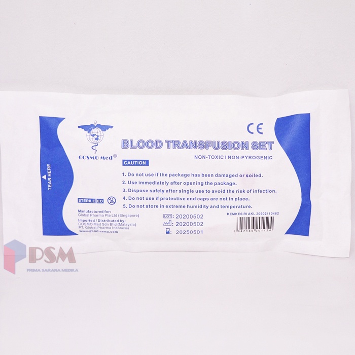 Jual Blood Transfusion Set Selang Transfusi Darah Cosmomed / serupa GEA ...