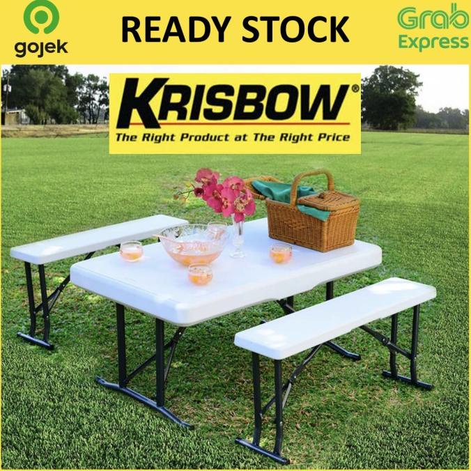 Jual Krisbow Set 3 Meja Bangku Lipat Portable Kursi Serbaguna Taman ...